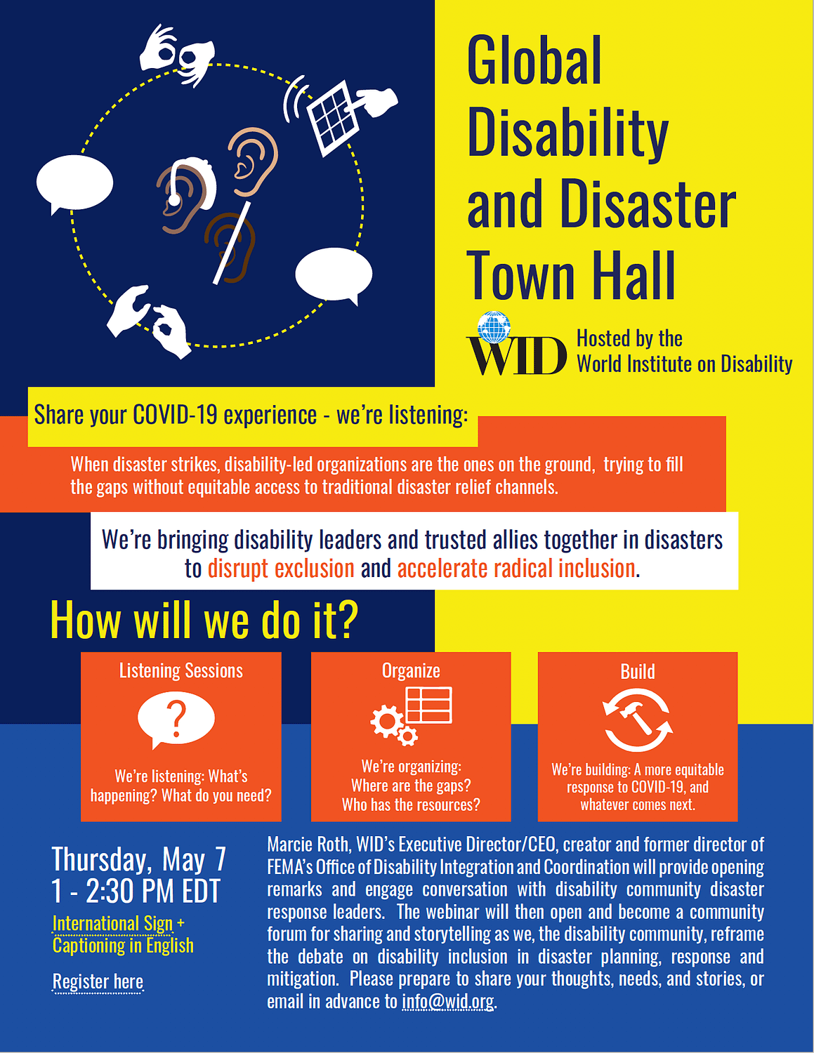 Global Disability and Disaster Town Hall Meetings - World Institute on ...