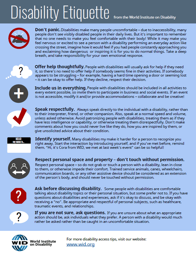Conference Accessibility Resources - World Institute on Disability