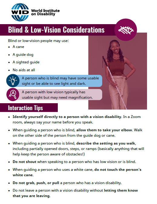 Disability-Specific Considerations - World Institute on Disability
