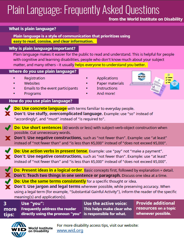 Conference Accessibility Resources - World Institute on Disability