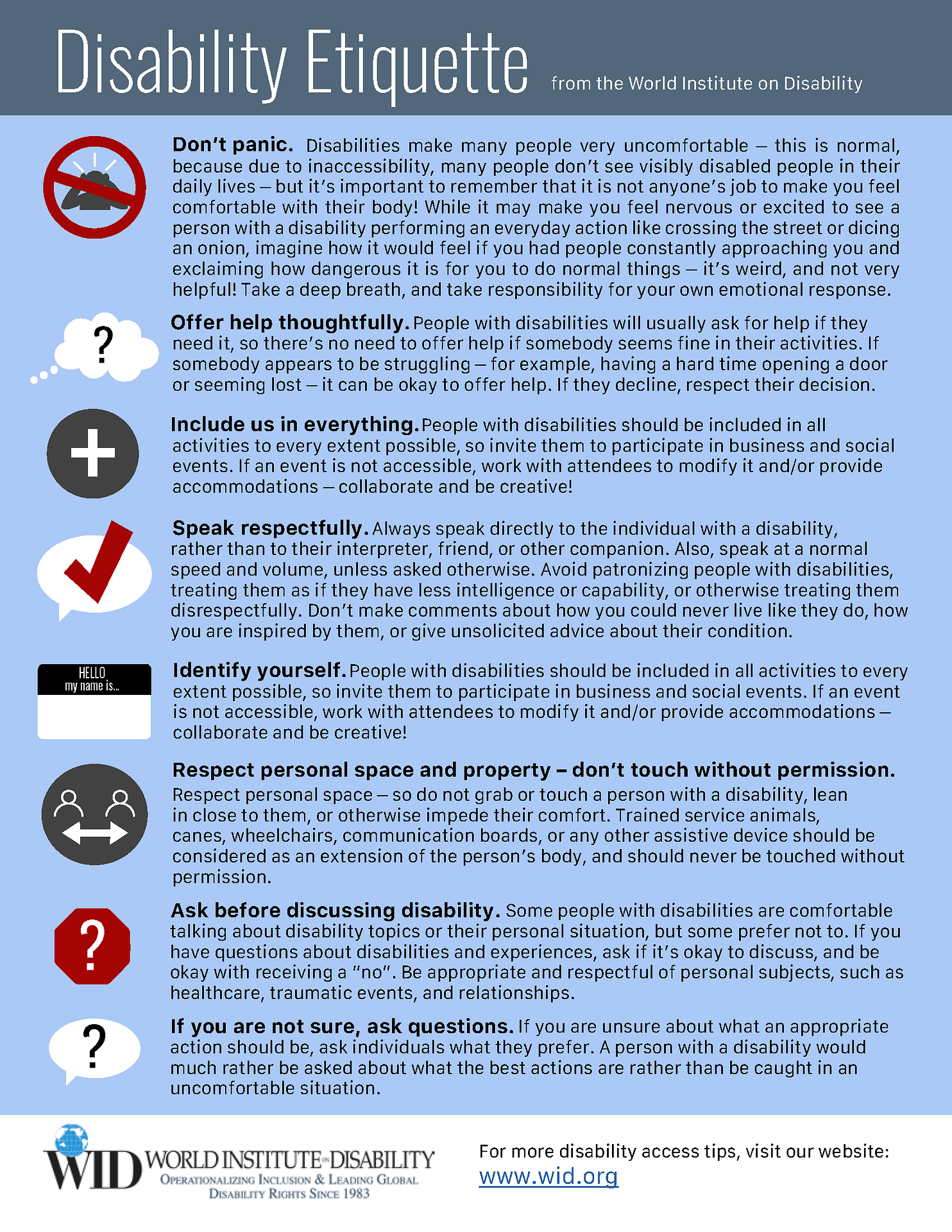 Conference Accessibility Resources - World Institute on Disability