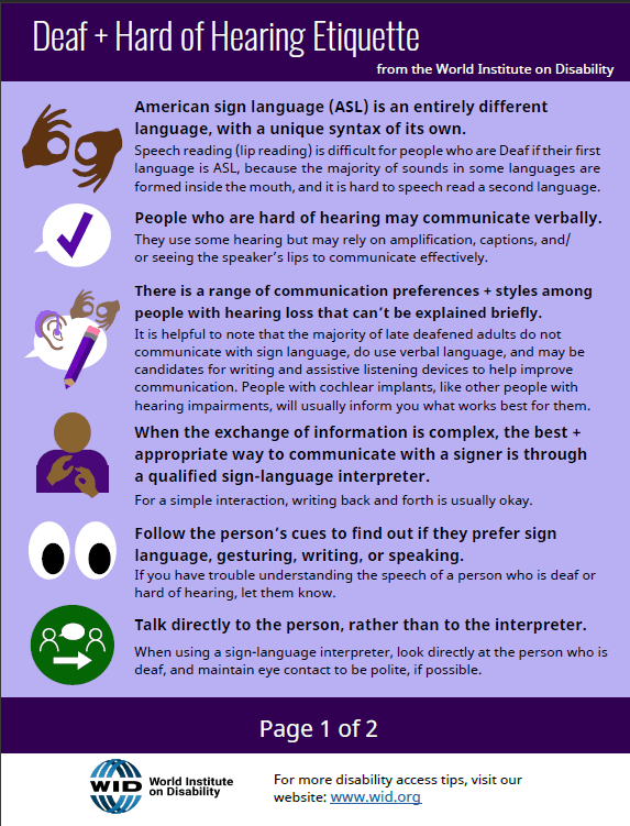 Conference Accessibility Resources - World Institute on Disability