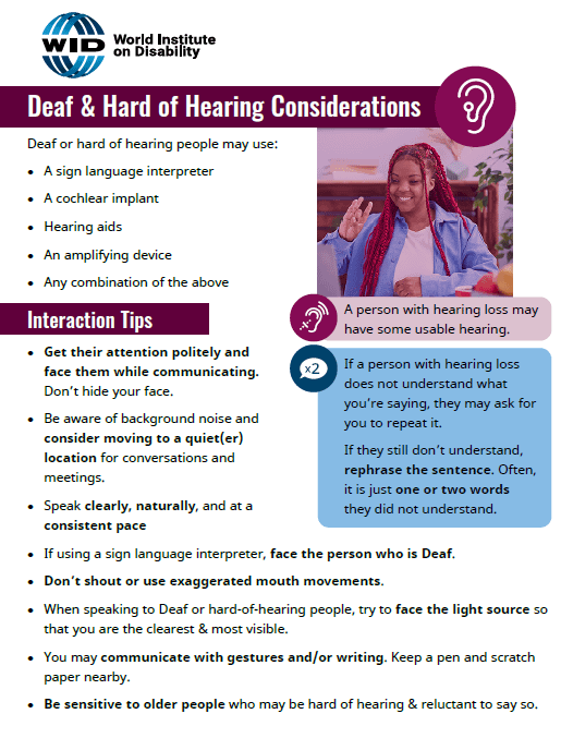 Disability-Specific Considerations - World Institute on Disability