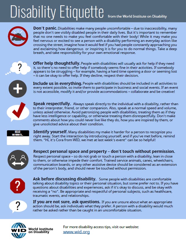 Conference Accessibility Resources - World Institute on Disability