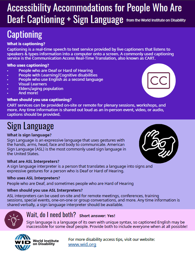 Conference Accessibility Resources - World Institute on Disability